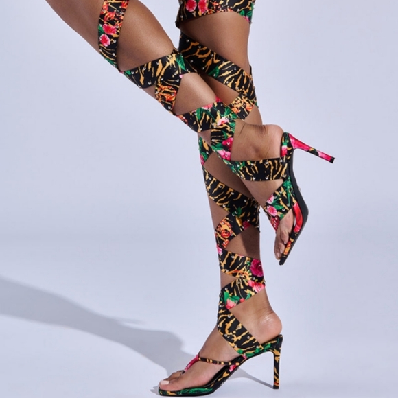 Shoes | Vibrant Multicolor Strappy Heels | Poshmark
